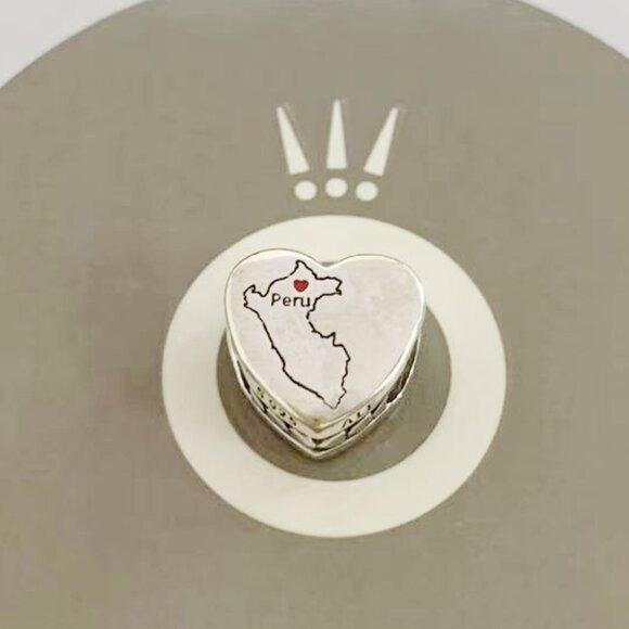 Pandora | Jewelry | Pandora Peru Map I Love Peru Heart Charm | Poshmark